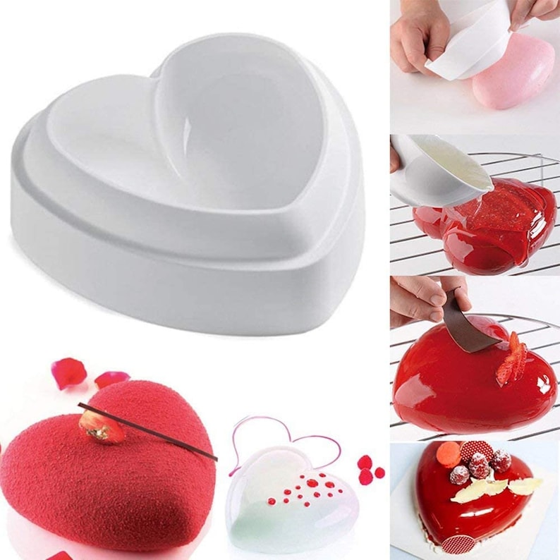 Heart Shaped Mousse Mould - Etsy UK