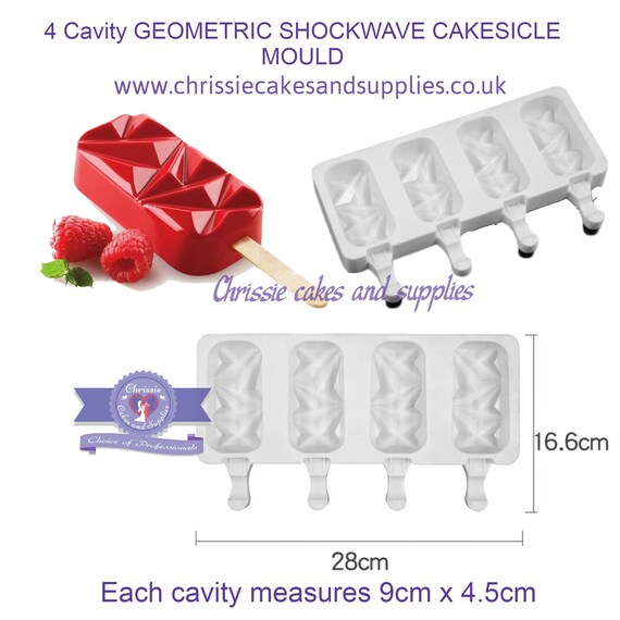 4 Cavity Geometric Shockwave Cakesicle Popsicle MOULD | Etsy