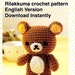 Crochet Pattern | Rilakkuma in English | Download Instantly - Etsy