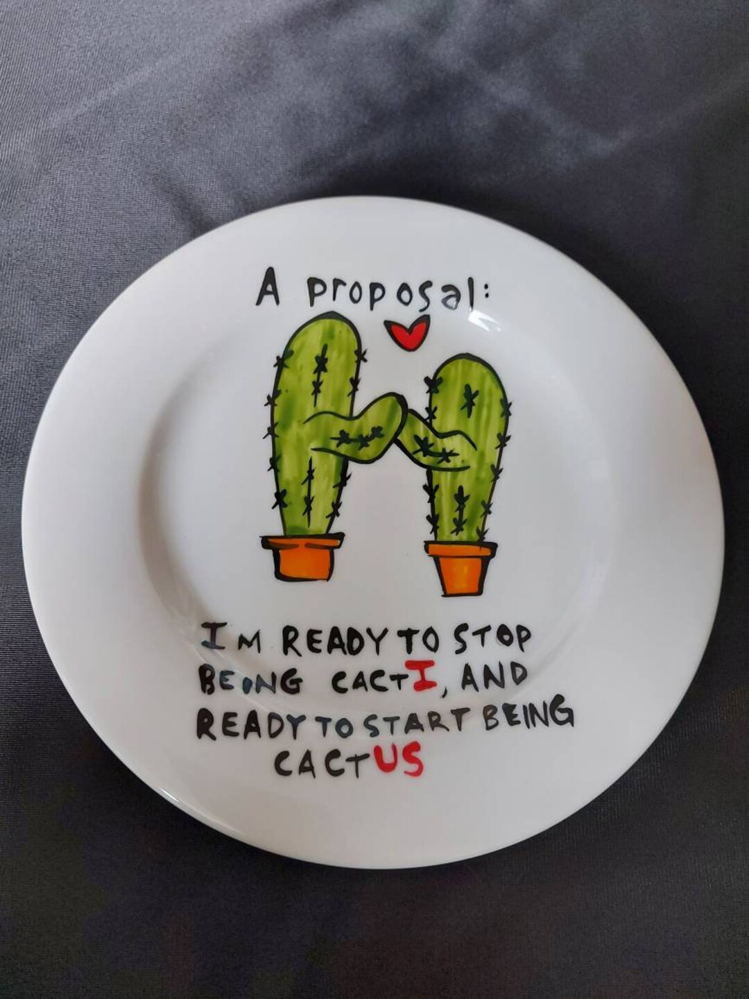 Handpainted Proposal Snack Plate. - Etsy Hong Kong