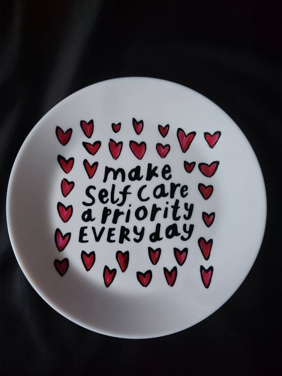 Handpainted " Make Self Care a Priority Everyday" Side Plate - Etsy
