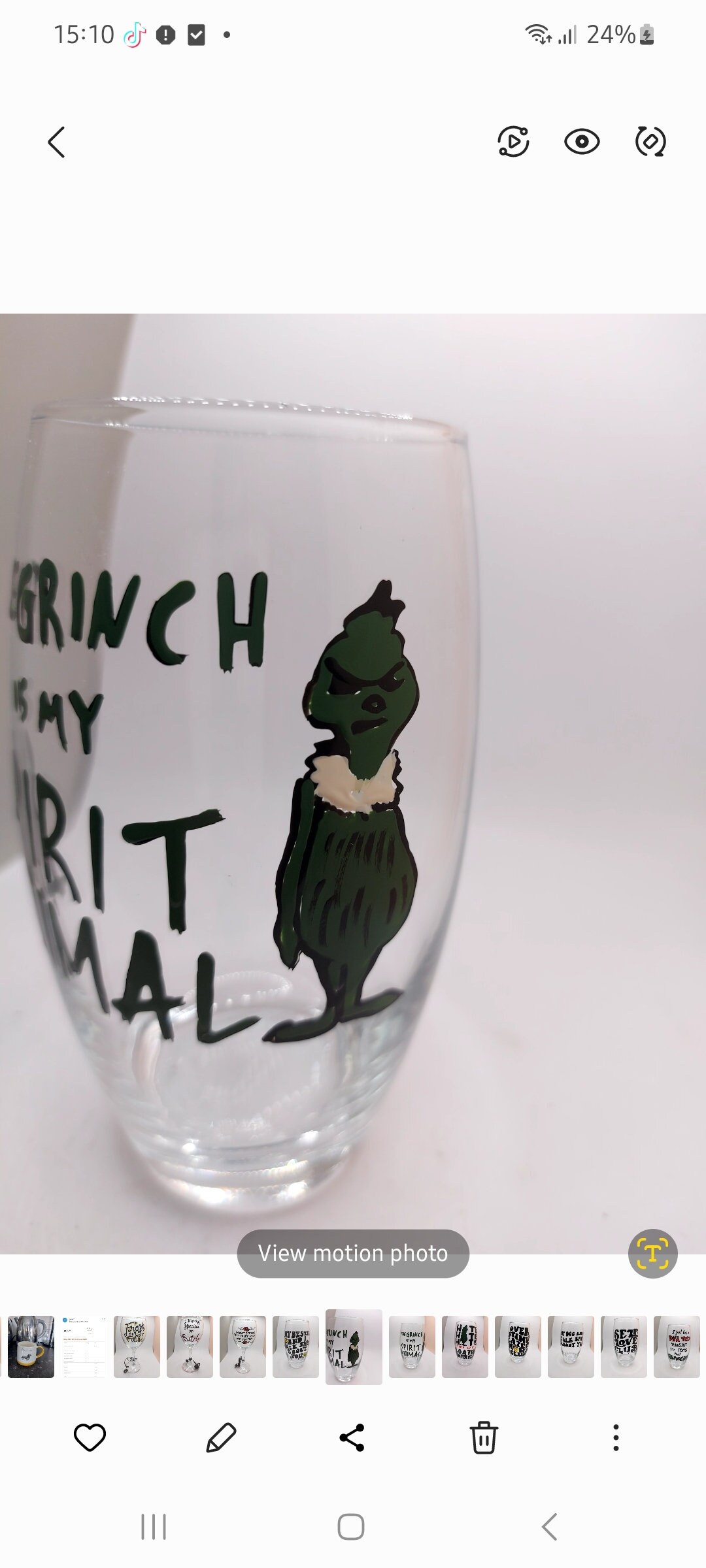 Hand Painted ' the Grinch is My Spirit Animal Tall Drinking Glass - Etsy