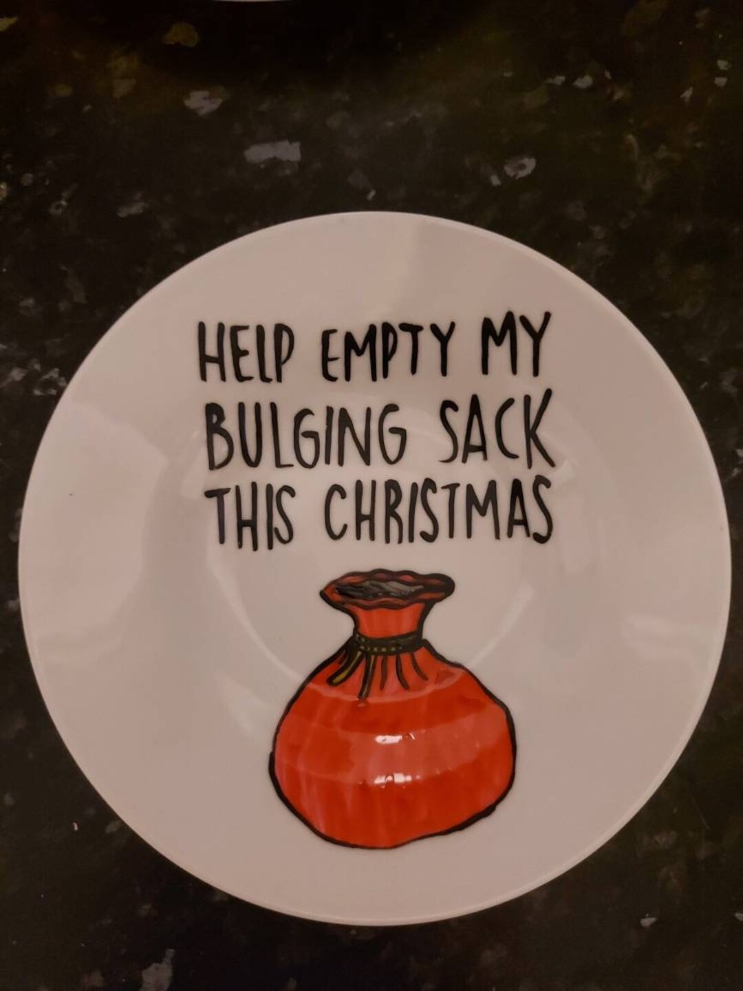 Handpainted Help Empty My Bulging Sack This Christmas Bowl - Etsy
