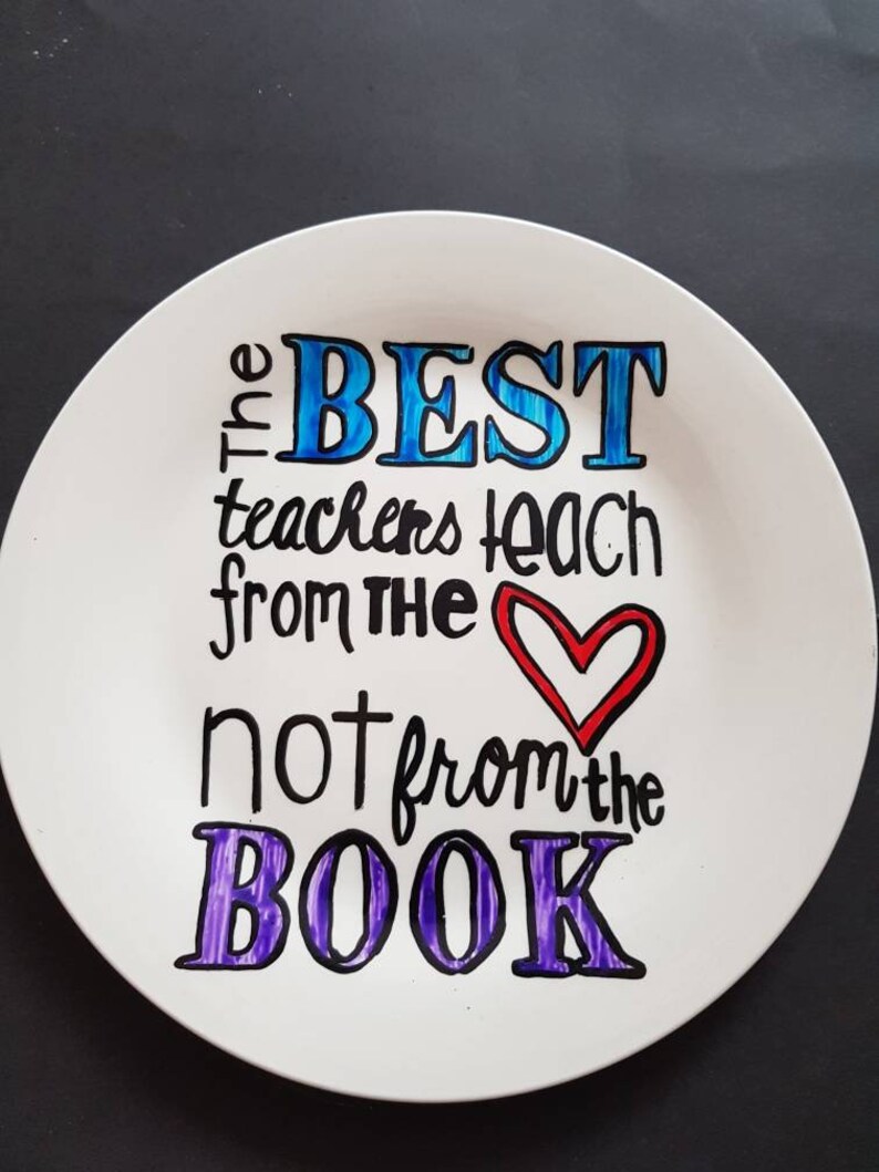 Large Hand Painted Teacher Plate - Etsy
