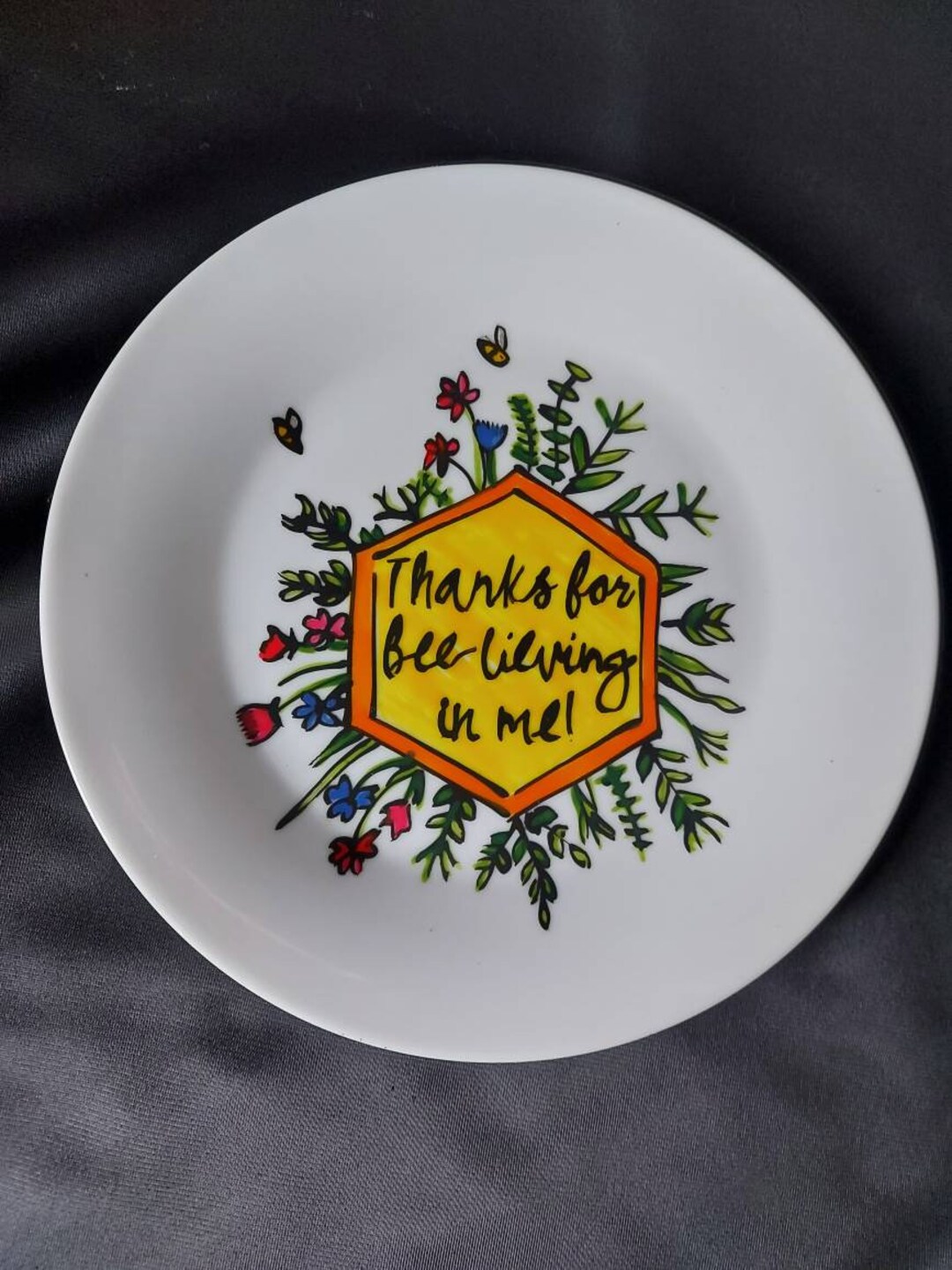 Handpainted Thanks for Bee-lieving in Me Side - Etsy