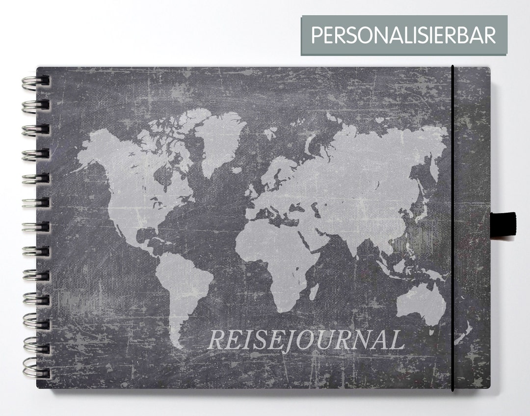 Travel Journal Travel Diary World Map Vintage Cover Blue - Etsy