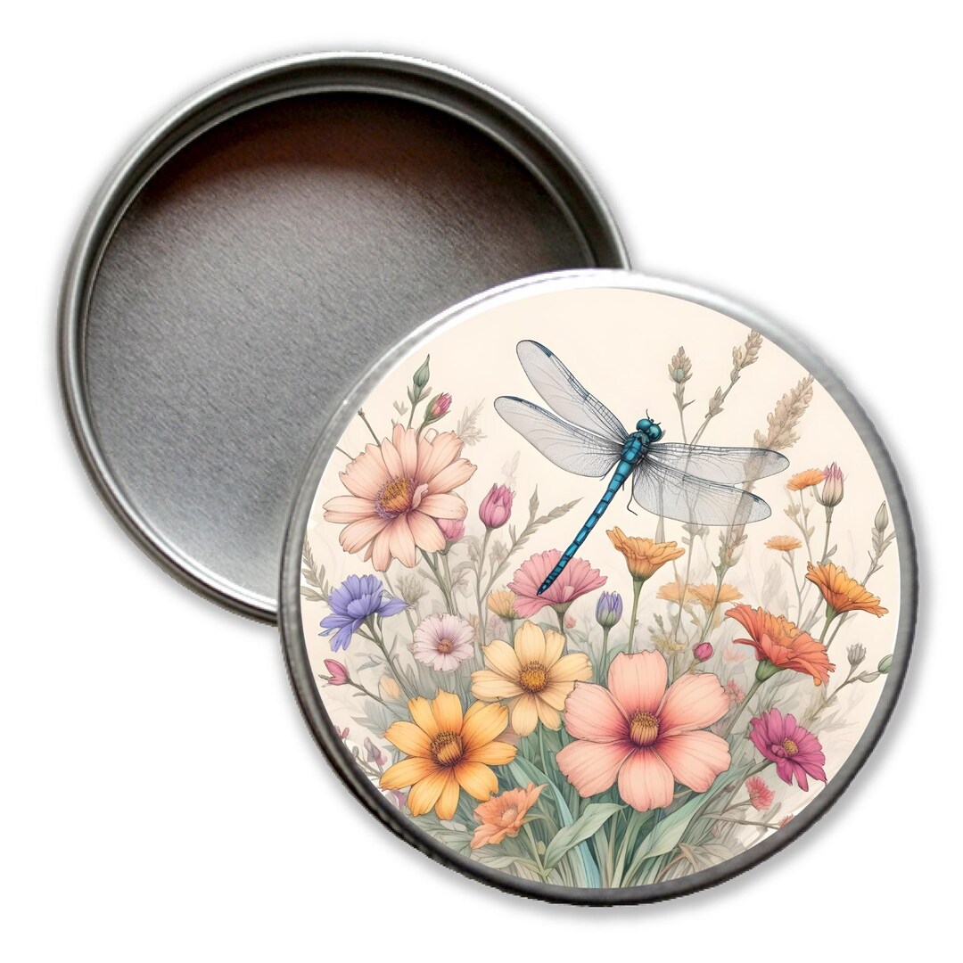 Small Gift Tin Dragonfly Flower Meadow - Etsy