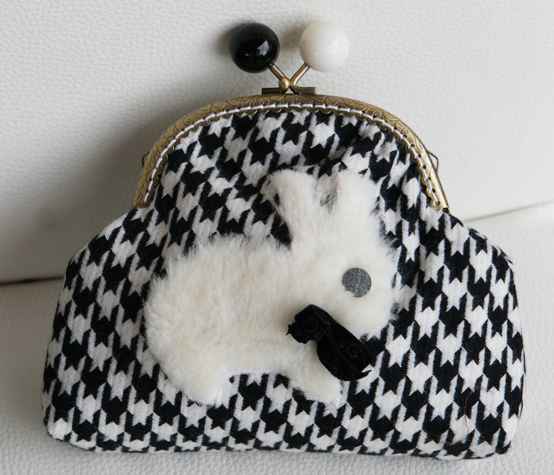 Bunny Bag White Rabbit Pouch Gift Idea for Bunny Lovers Hand | Etsy