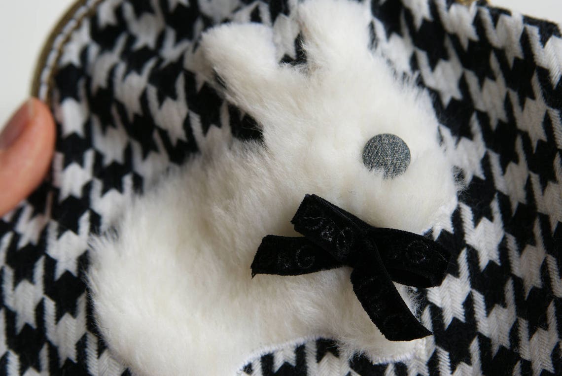 Bunny Bag White Rabbit Pouch Gift Idea for Bunny Lovers Hand | Etsy