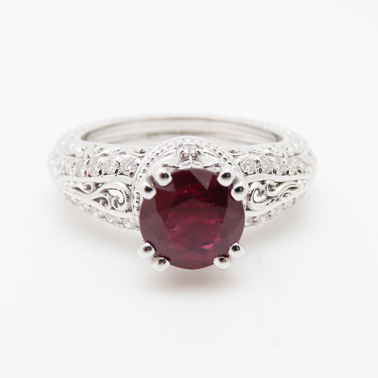 Unique 1.50CT Natural Ruby Ring Filigree Ruby Engagement Ring | Etsy
