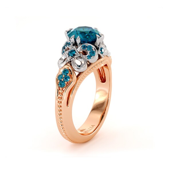Blue Diamond Ring - Etsy
