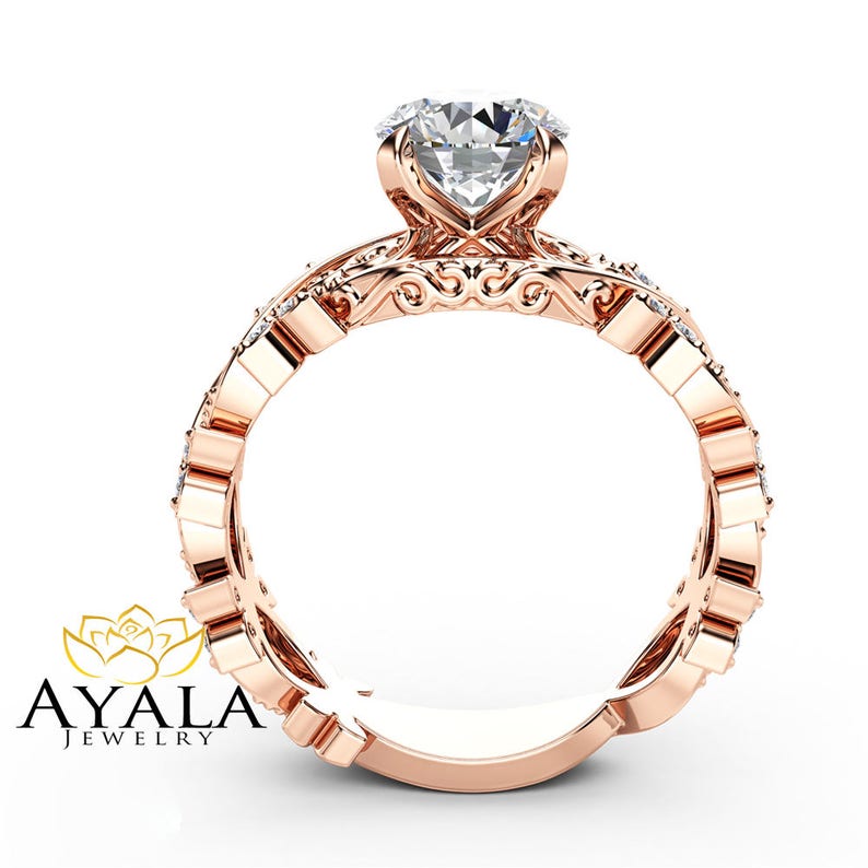 Laboratory Diamond Engagement Ring Modern Design Leaves Ring - Etsy