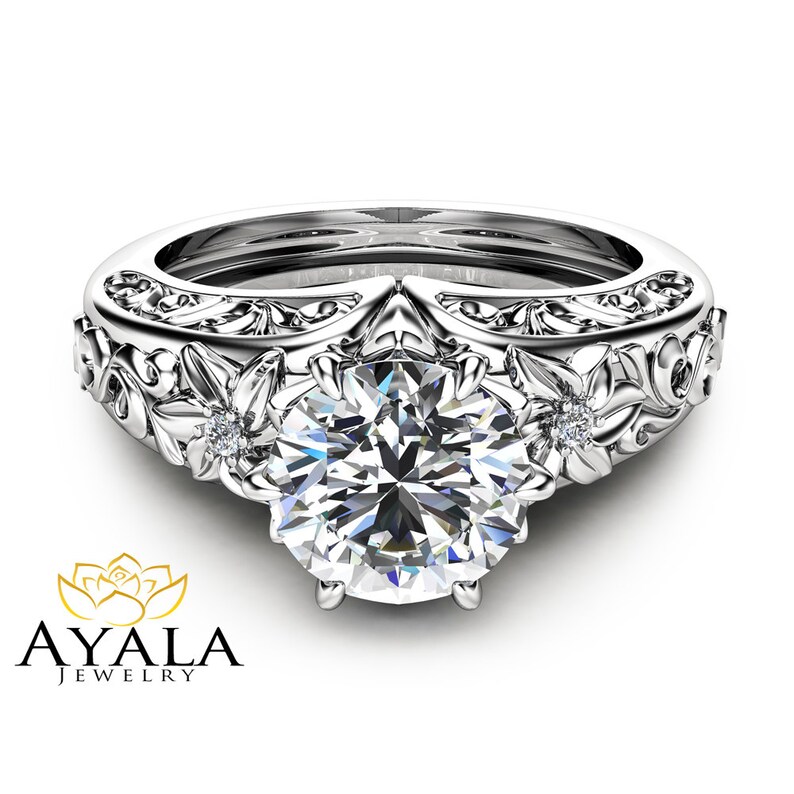 Incredible Diamond Ring Crown Setting Proposal Gold Ring - Etsy