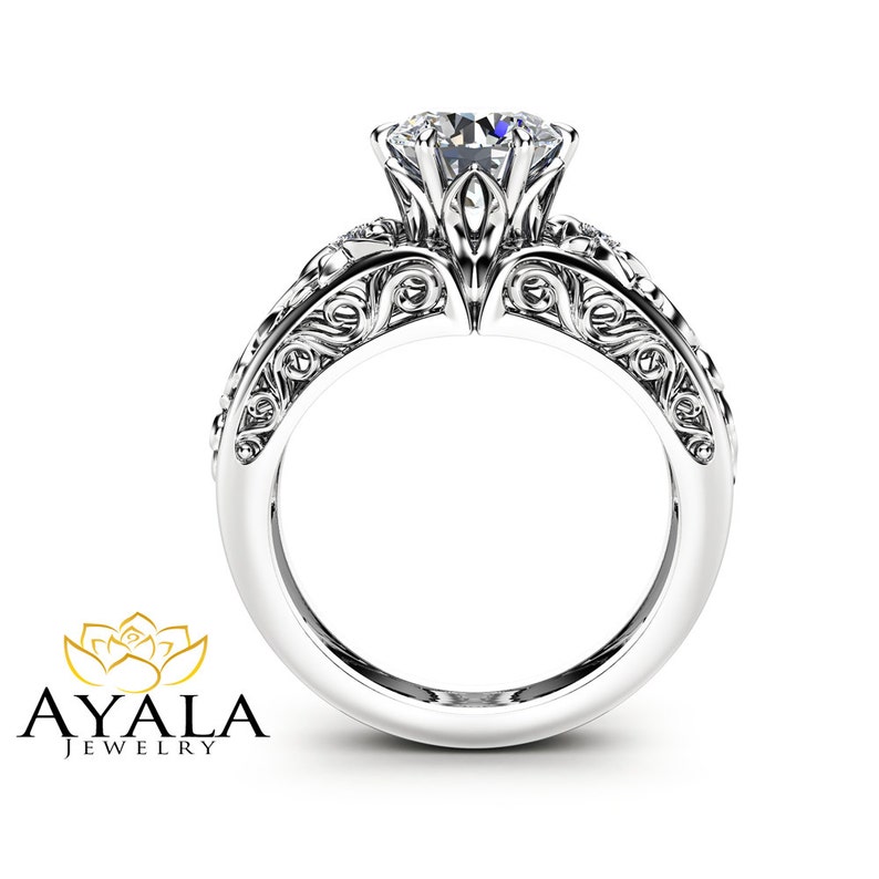 Incredible Diamond Ring Crown Setting Proposal Gold Ring - Etsy