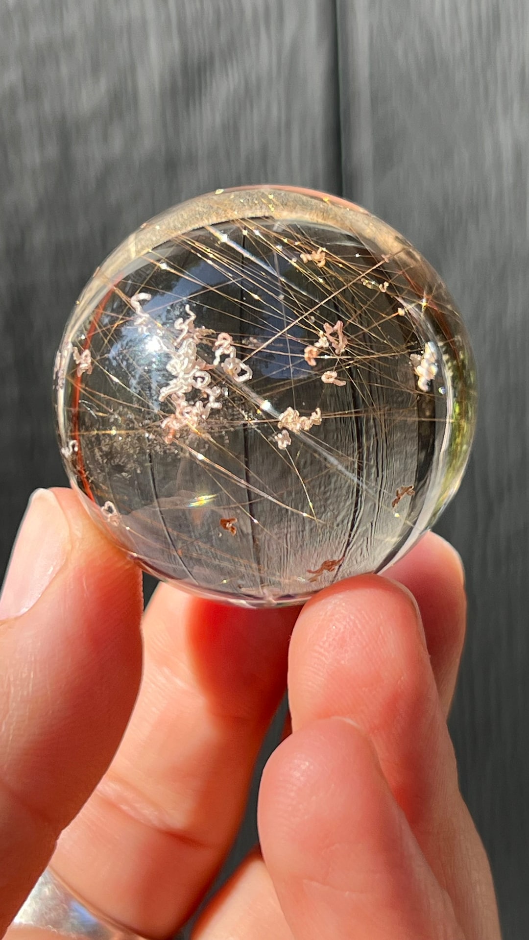 Gold Rutile Quartz Sphere With Unique Inclusions - Etsy
