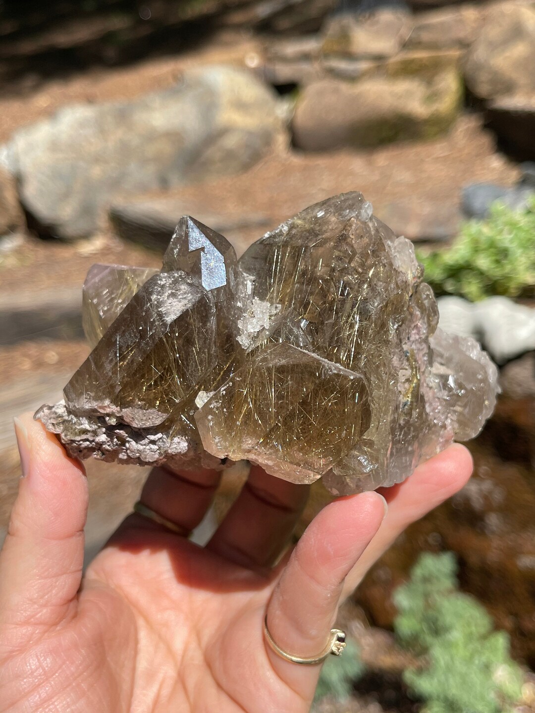 Prismatic Gold Rutile Quartz Cluster Brazil - Etsy