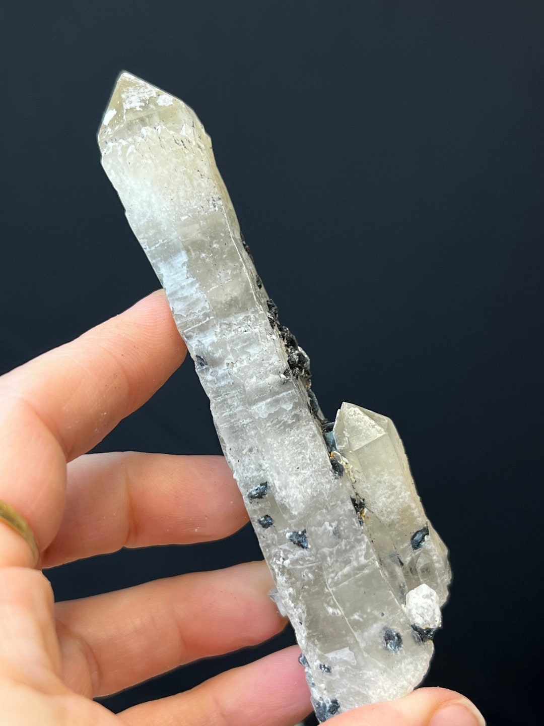 Scepter Quartz Crystal, Inner Mongolia, Quartz Scepter, Hedenbergite ...