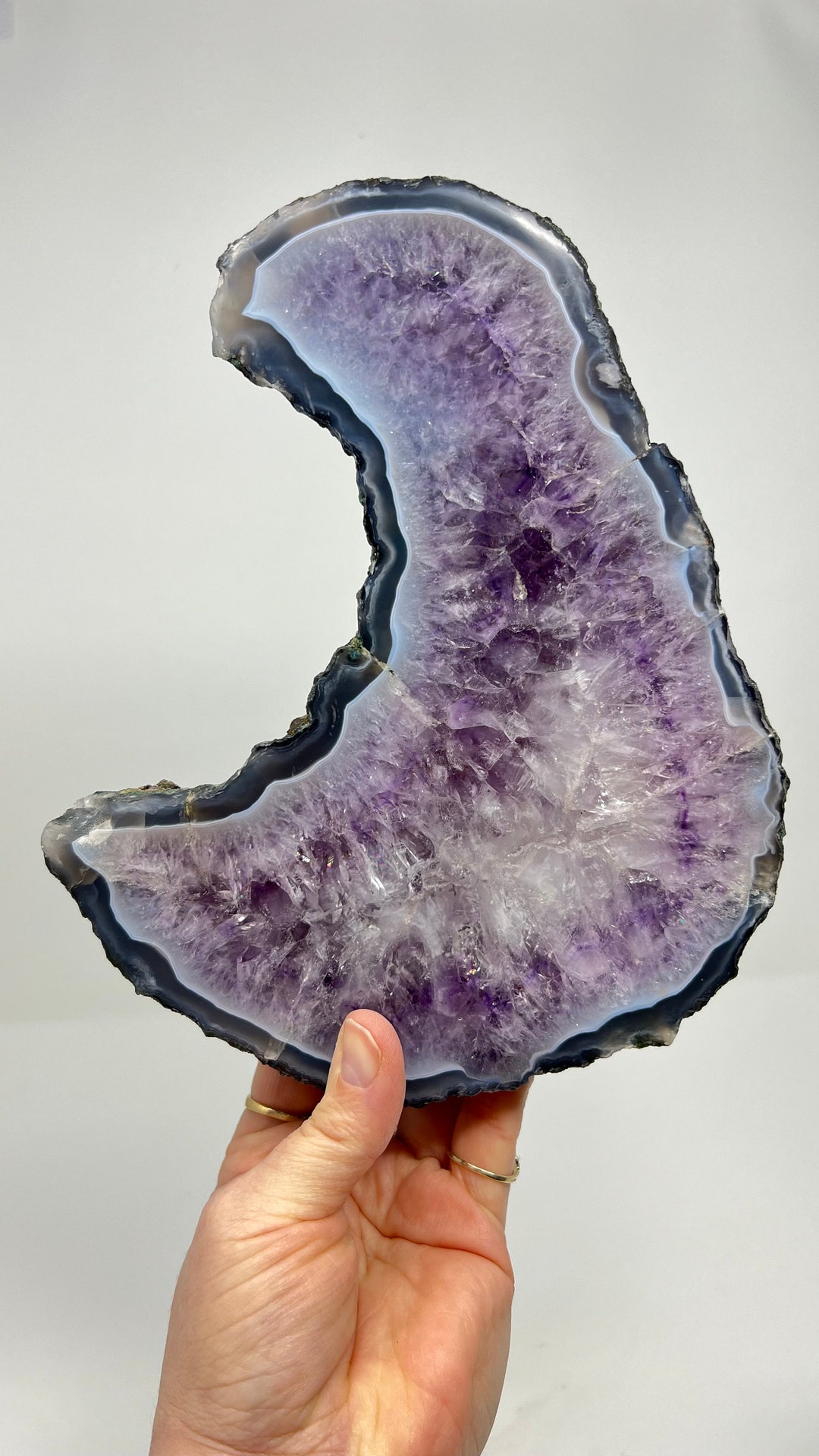 Amethyst Geode Crescent Moon - Etsy