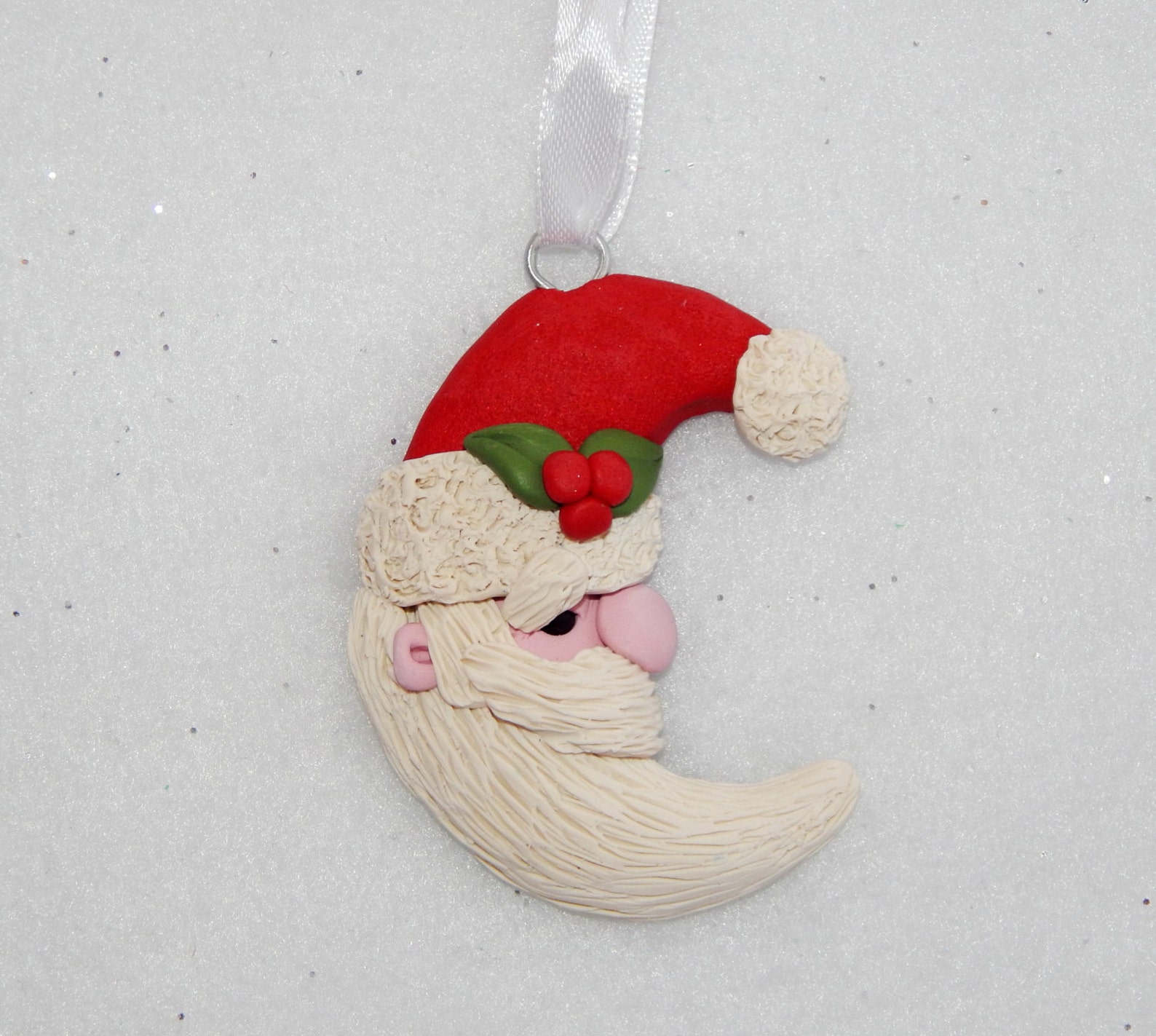 Santa Clause Moon Ornament Christmas Tree Decoration - Etsy