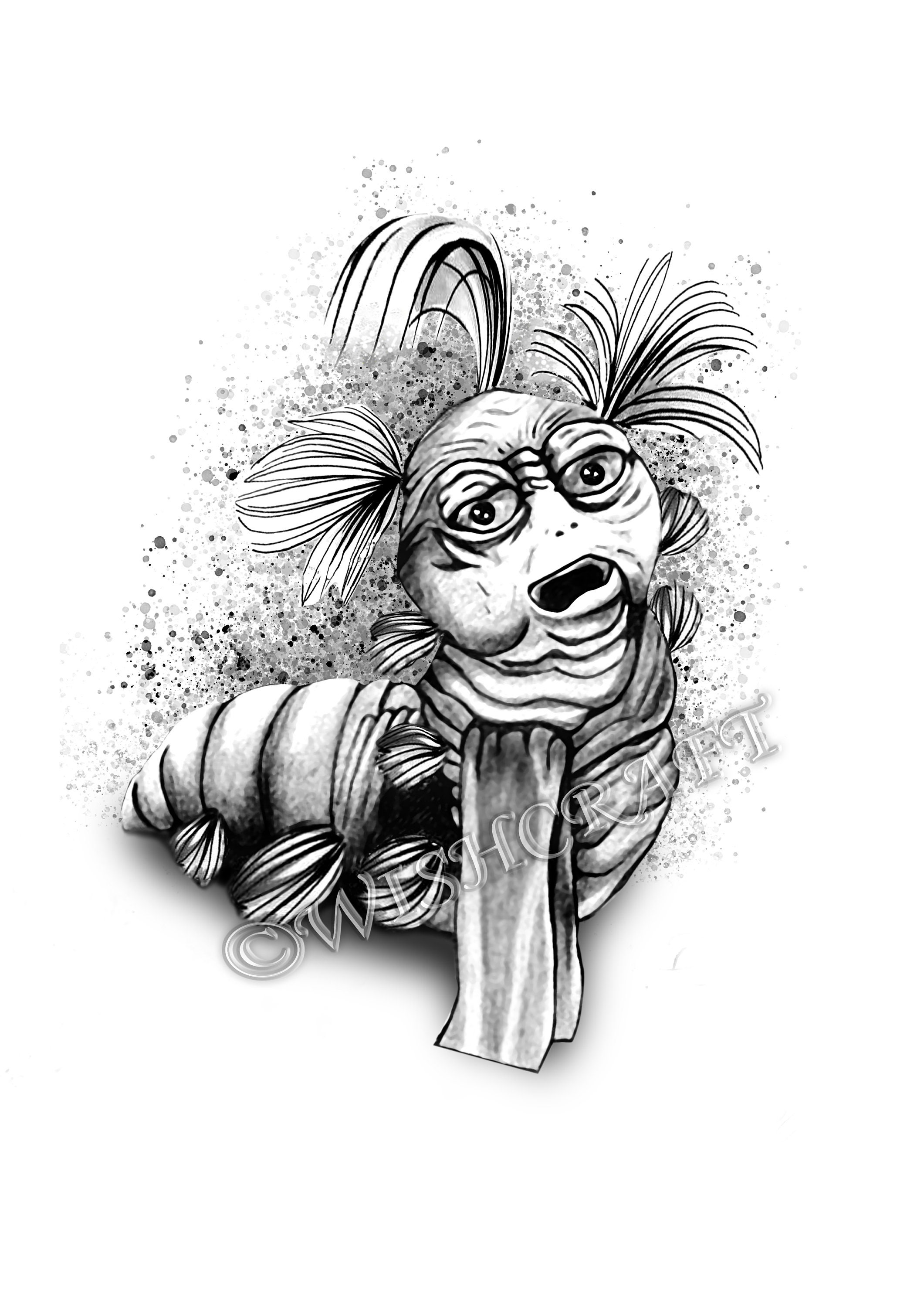 Labyrinth Movie Worm Pencil Drawing Art Print - Etsy