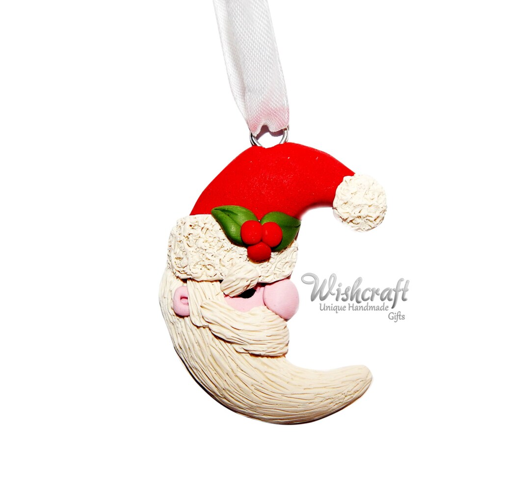 Santa Clause Moon Ornament Christmas Tree Decoration - Etsy