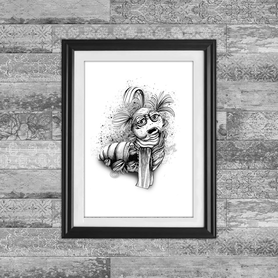 Labyrinth movie worm pencil drawing art print Labyrinth | Etsy