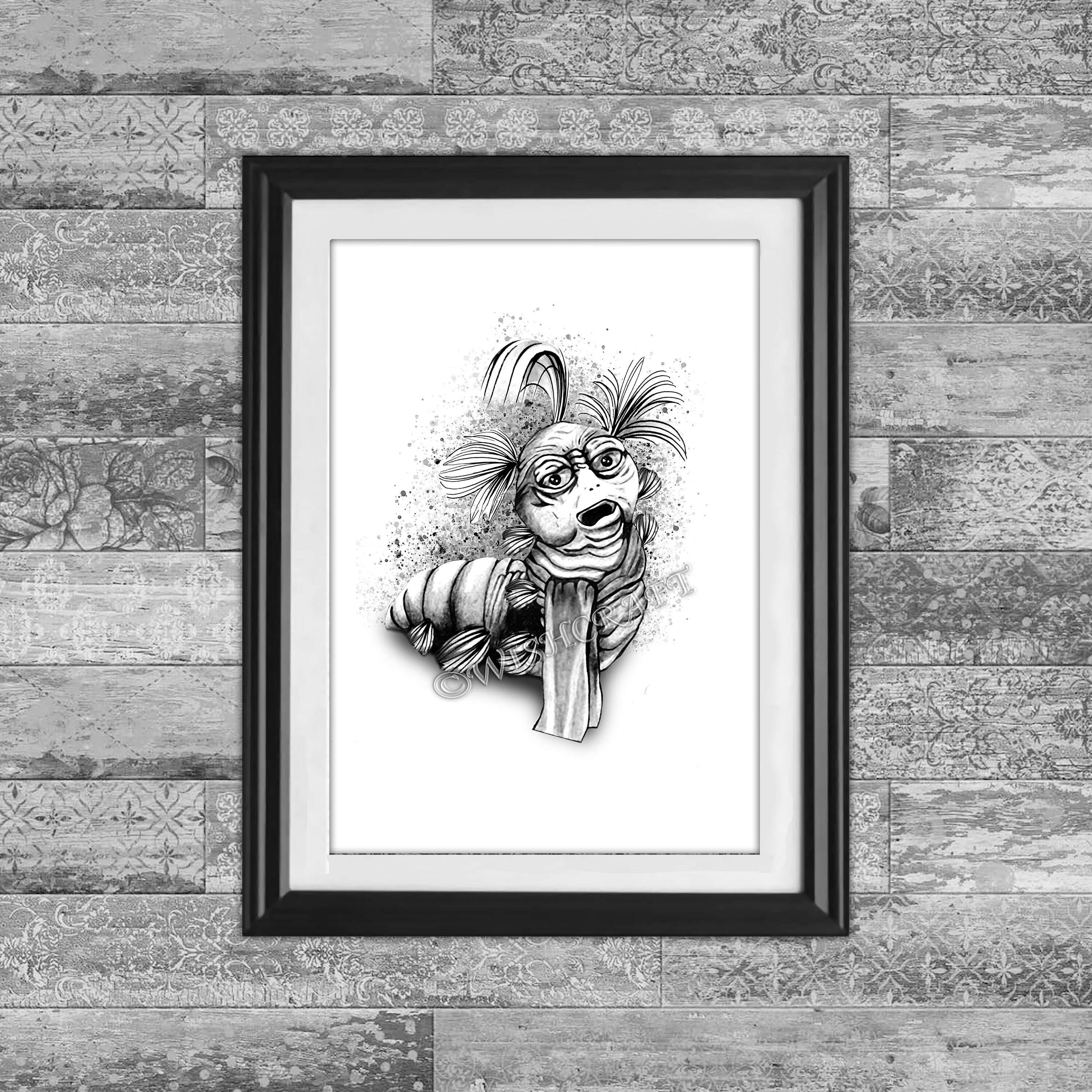 Labyrinth Movie Worm Pencil Drawing Art Print - Etsy