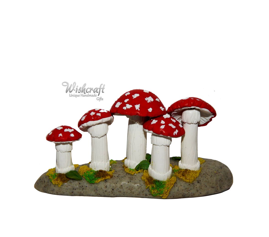 Red Toadstool Fairy Garden Log, Toadstool Fairy Garden Log, Miniature ...