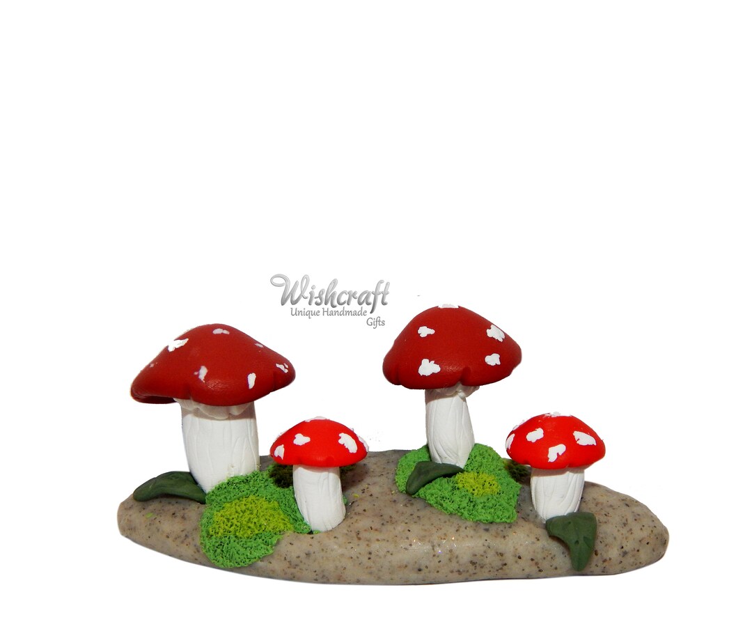 Red Toadstool Fairy Garden Log, Toadstool Fairy Garden Log, Miniature ...