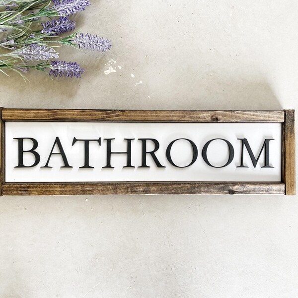 Wood Bathroom Signs - Etsy