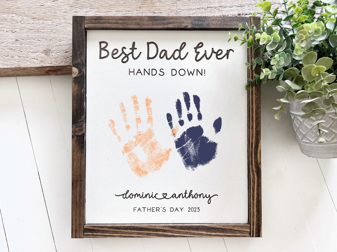 Handprint Sign for Dad, Custom Fathers Day Gift From Kids, Best Dad ...