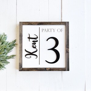 Custom Family Party of 4, 3, 5, 6 Wood Sign - Personalized Farmhouse ...