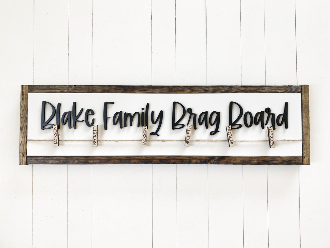 Family Brag Board, Personalized Art or Photo Display for Families ...