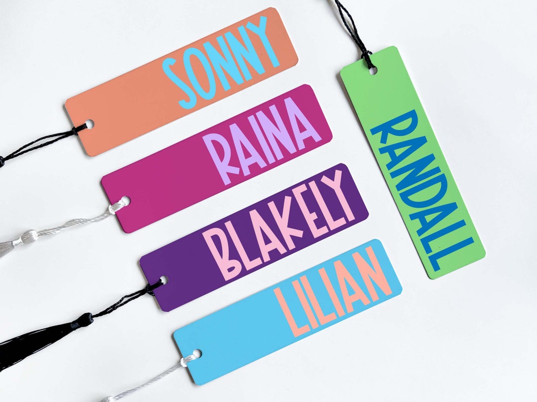 Personalized Bookmark With Name - Bright Colored Bookmark for Kids - Etsy