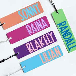Personalized Bookmark With Name - Bright Colored Bookmark for Kids - Etsy