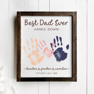 Handprint Sign for Dad, Custom Fathers Day Gift From Kids, Best Dad ...