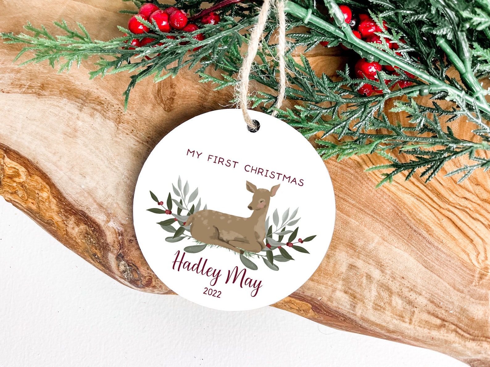 Baby Deer Ornament Baby's First Christmas Ornament - Etsy