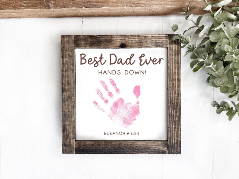 Handprint Sign for Dad, Custom Fathers Day Gift From Kids, Best Dad ...