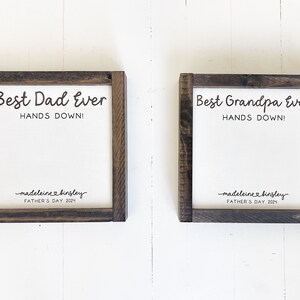 Handprint Sign for Dad, Custom Fathers Day Gift From Kids, Best Dad ...