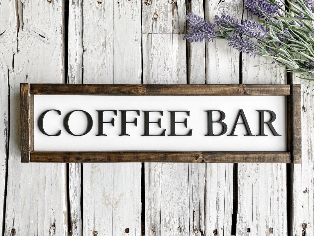 Coffee Bar Sign, 3D Cutout Word Sign, Kitchen Sign, Laser Cut Sign ...