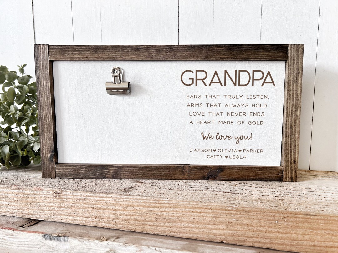 Grandpa Photo Frame From Grandkids, Grandma Grandpa Picture Holder ...