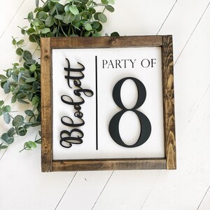 Custom Family Party of 4, 3, 5, 6 Wood Sign Personalized Farmhouse ...