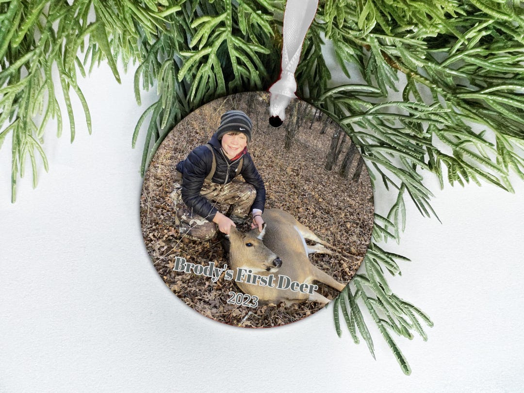 Hunting Photo Ornament, Hunting Ornament for Dad, First Deer, Daddy's ...