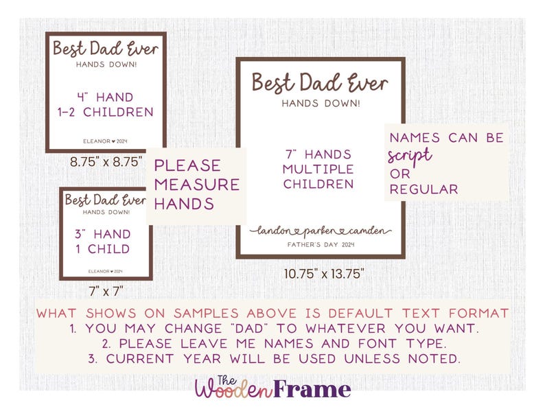 Handprint Sign for Dad, Custom Fathers Day Gift From Kids, Best Dad ...