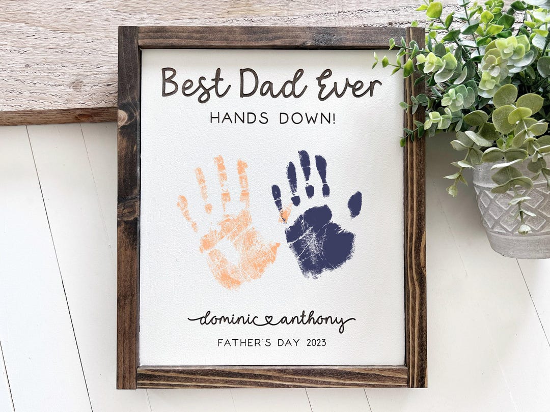 Handprint Sign for Dad, Custom Fathers Day Gift From Kids, Best Dad ...