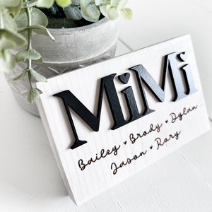 Mimi Sign With Names, Gift for Mimi, Personalized Mother's Day Gift ...