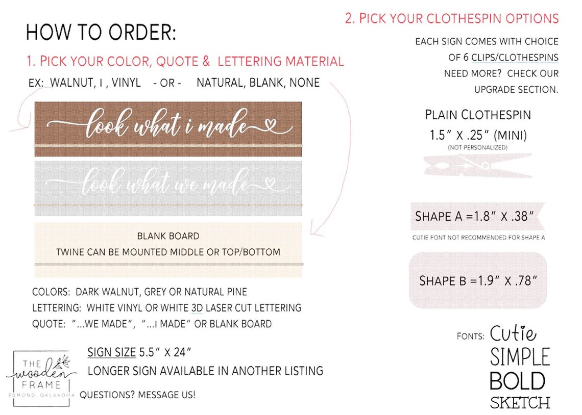 Look What I Made Artwork Display Board Personalized Clips | Etsy