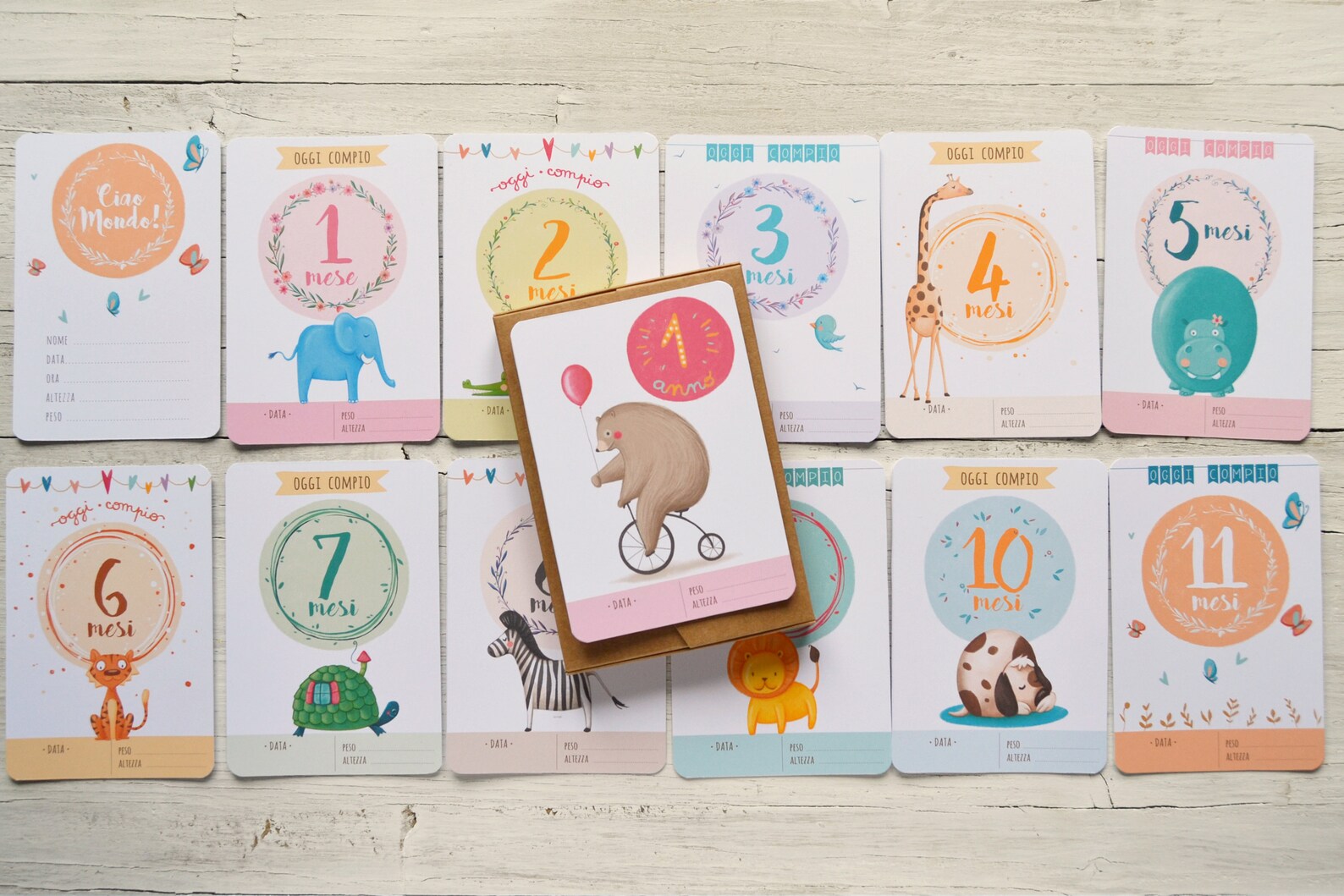 Box Welcome Baby Gift Idea Baby Diary Baby Milestone Cards | Etsy