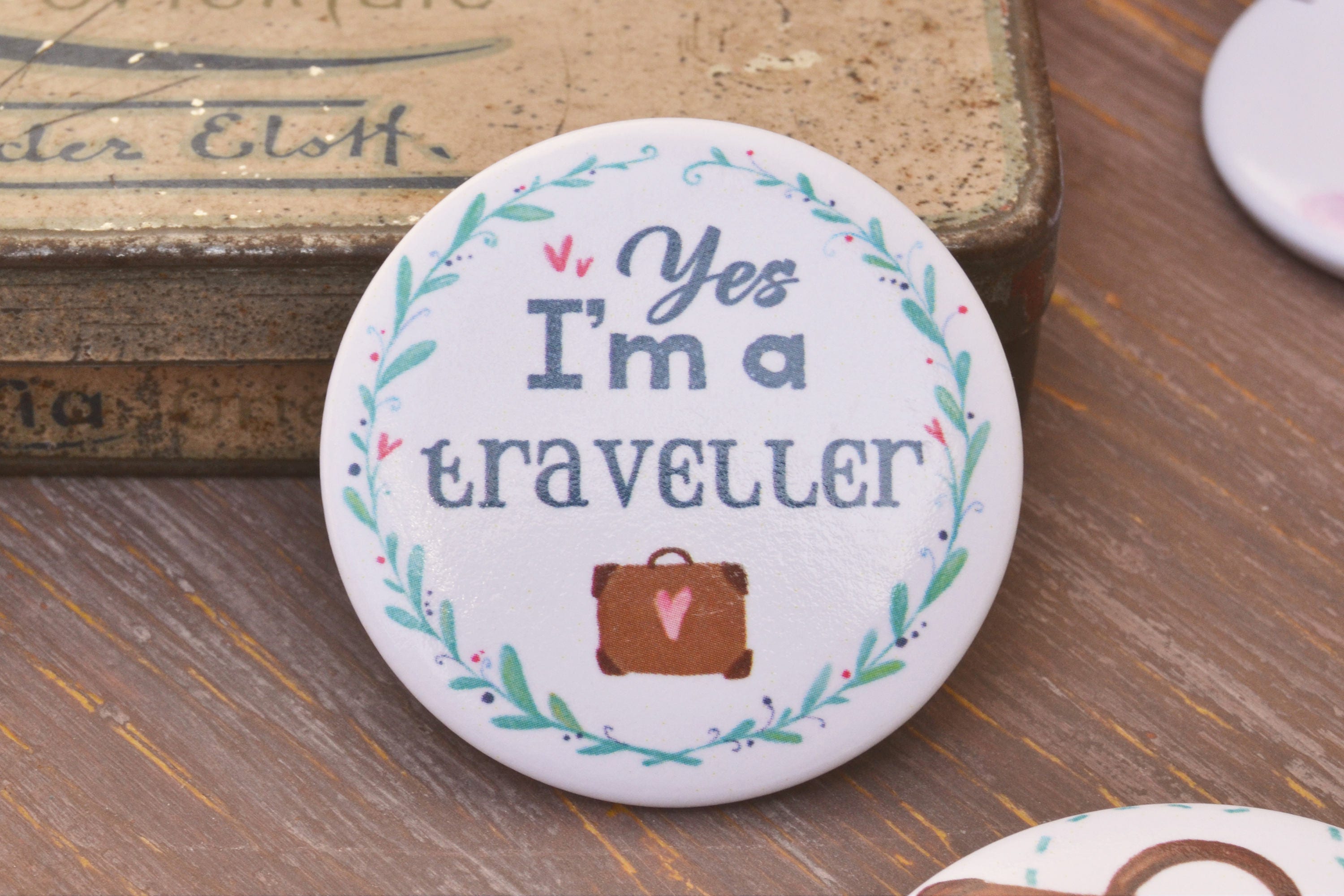 Set of 3 Illustrated Pins, Gift Idea, World Tour - Etsy