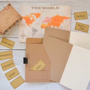 Handmade Travel Notebook, My World Tour, With Old Print Cover, Travel ...